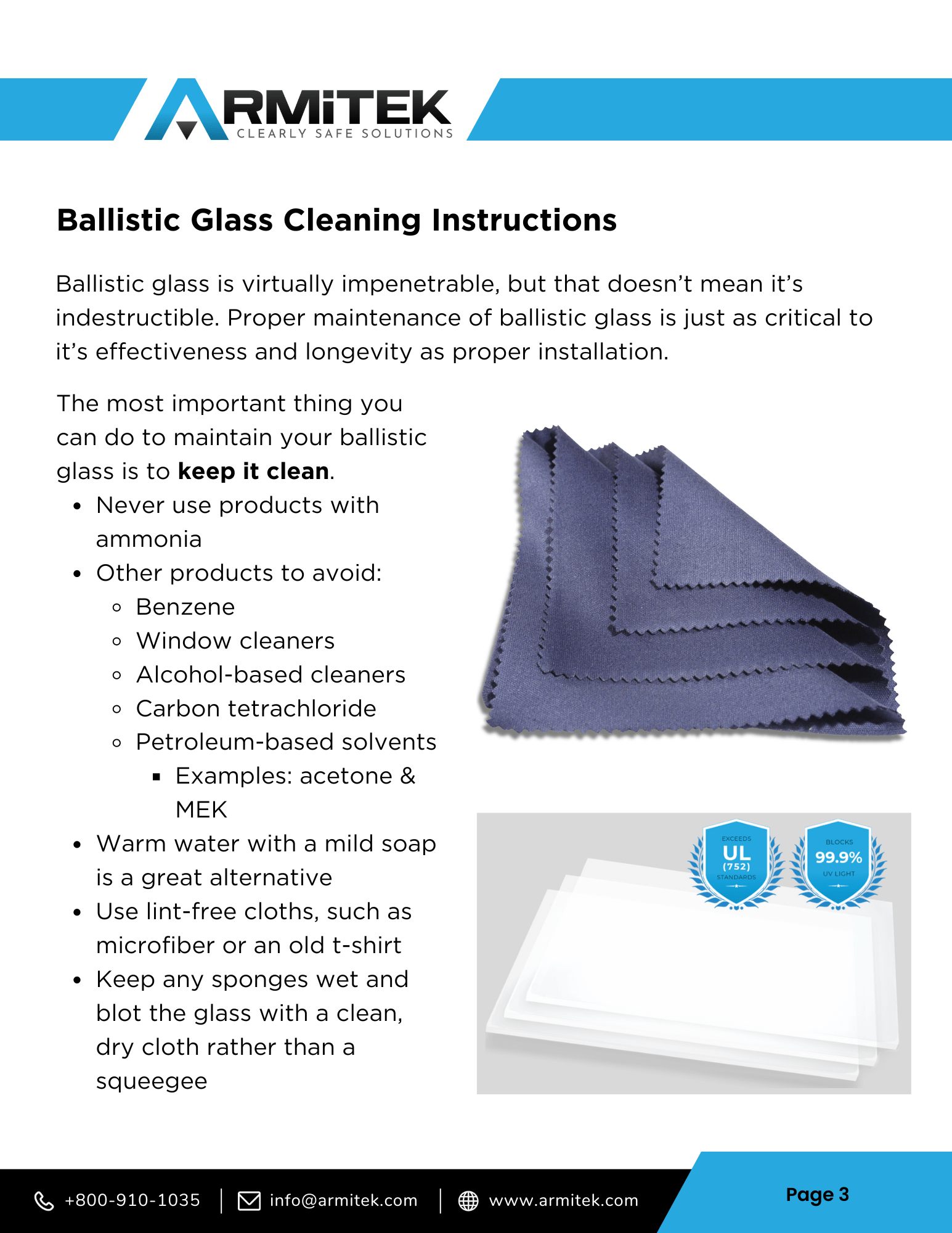 How to Maintain Ballistic Glass - Armitek